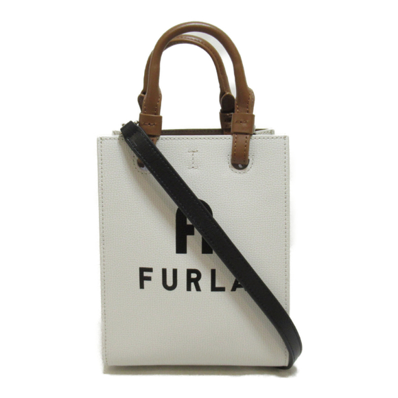 Furla | Bags | Furla Varsity Style Mini Tote Shoulder Bag White Leather ...